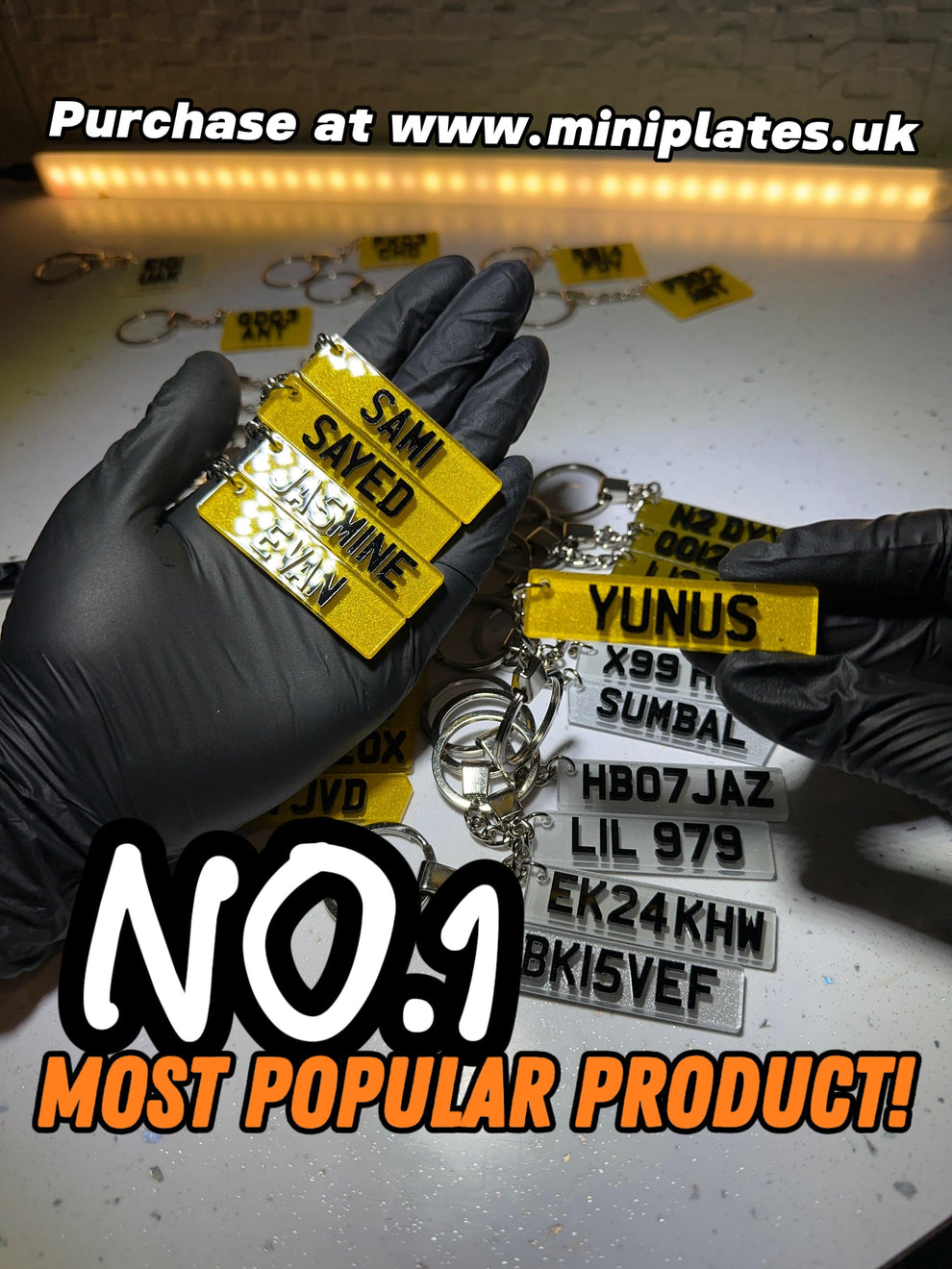Mini Plates UK | Personalised Number Plate Keyring / Keychains