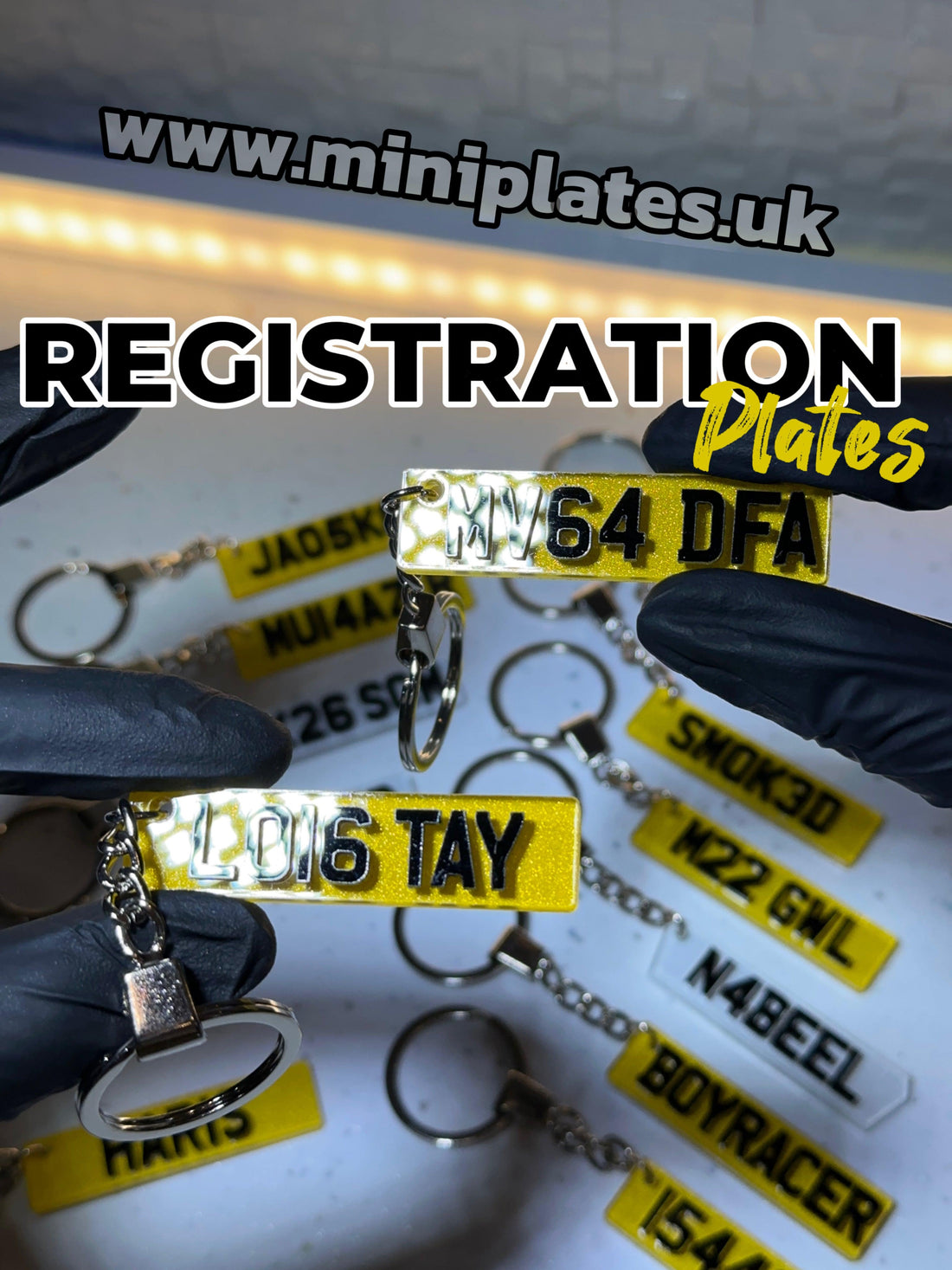 Mini Plates UK | Personalised Number Plate Keyring / Keychains