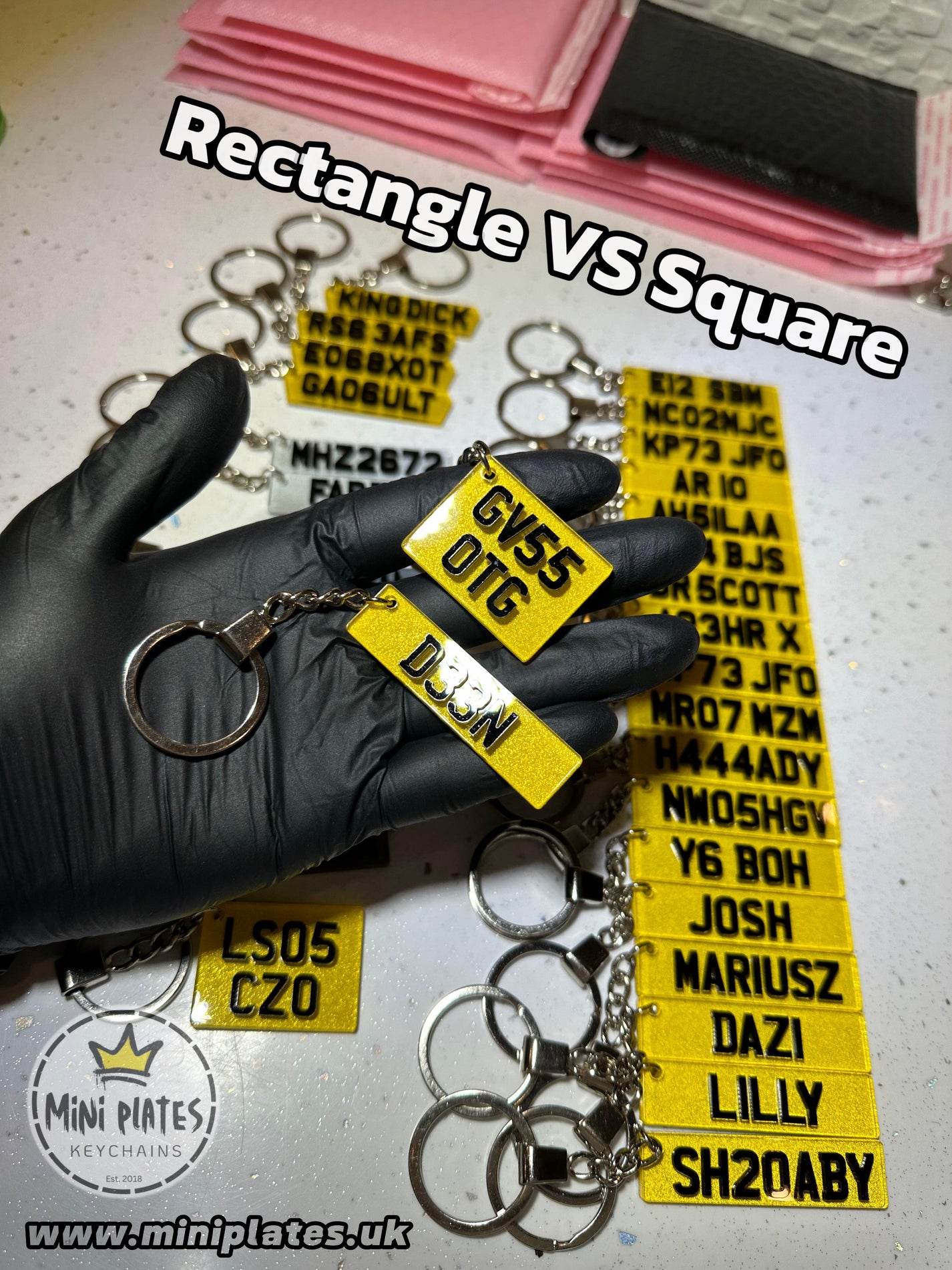 Mini Plates UK | Personalised Number Plate Keyring / Keychains