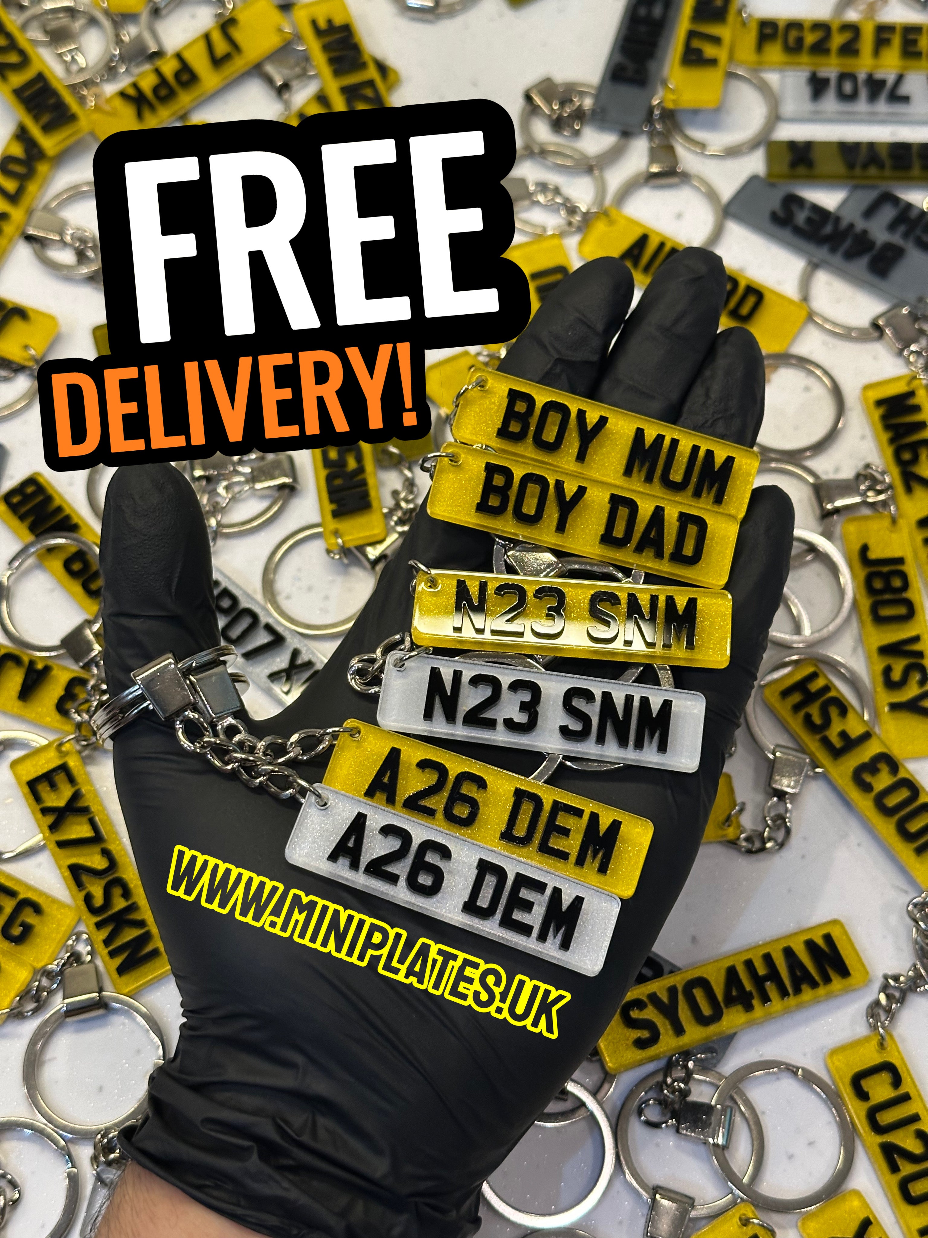 Mini Plates UK | Personalised Number Plate Keyring / Keychains