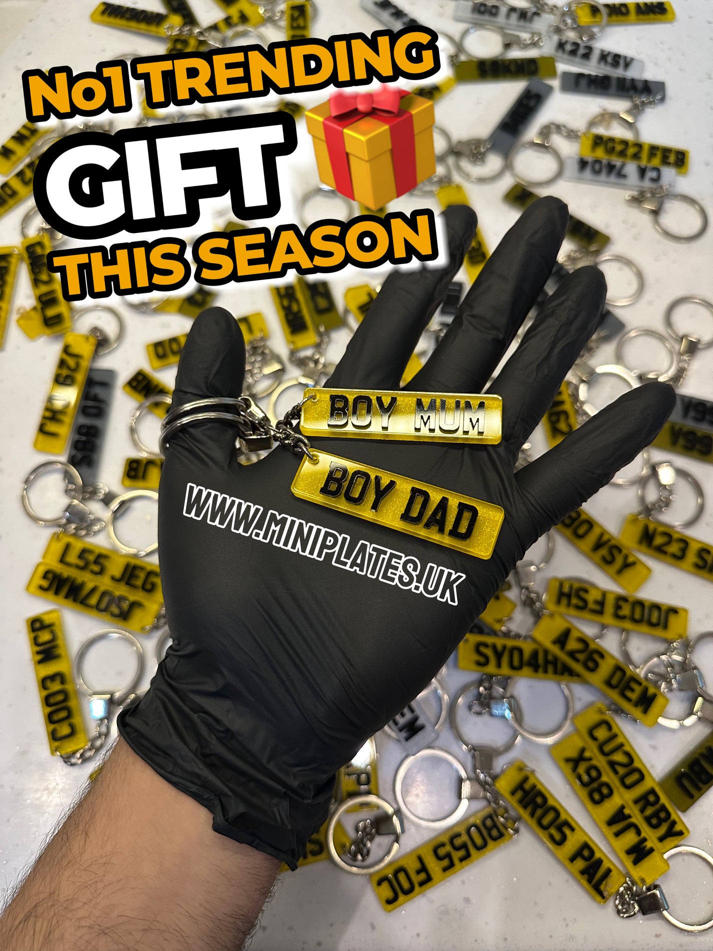 Mini Plates UK | Personalised Number Plate Keyring / Keychains