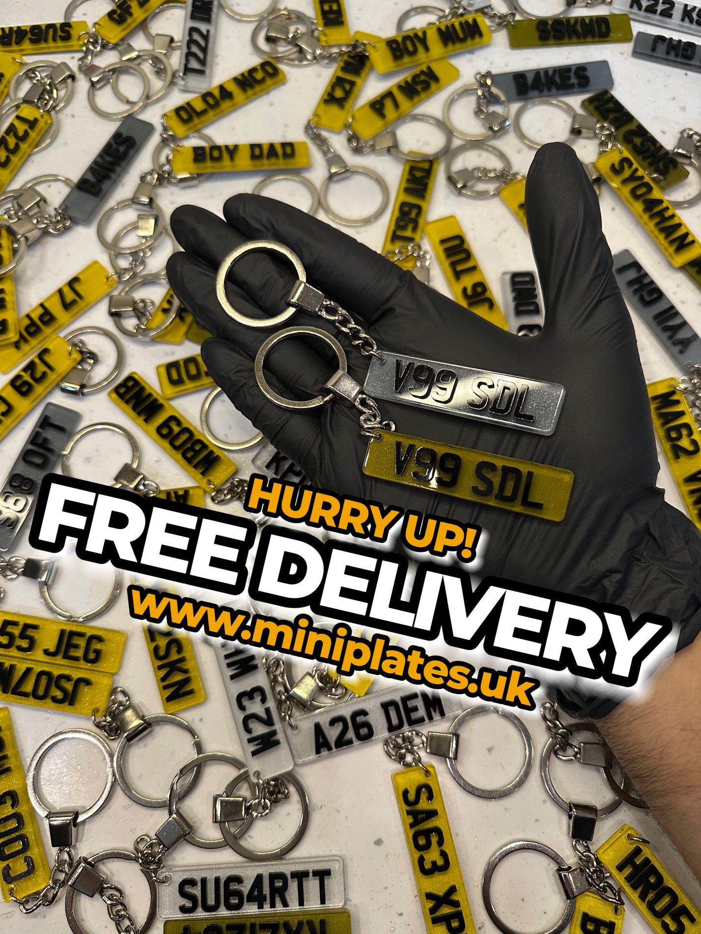 Mini Plates UK | Personalised Number Plate Keyring / Keychains