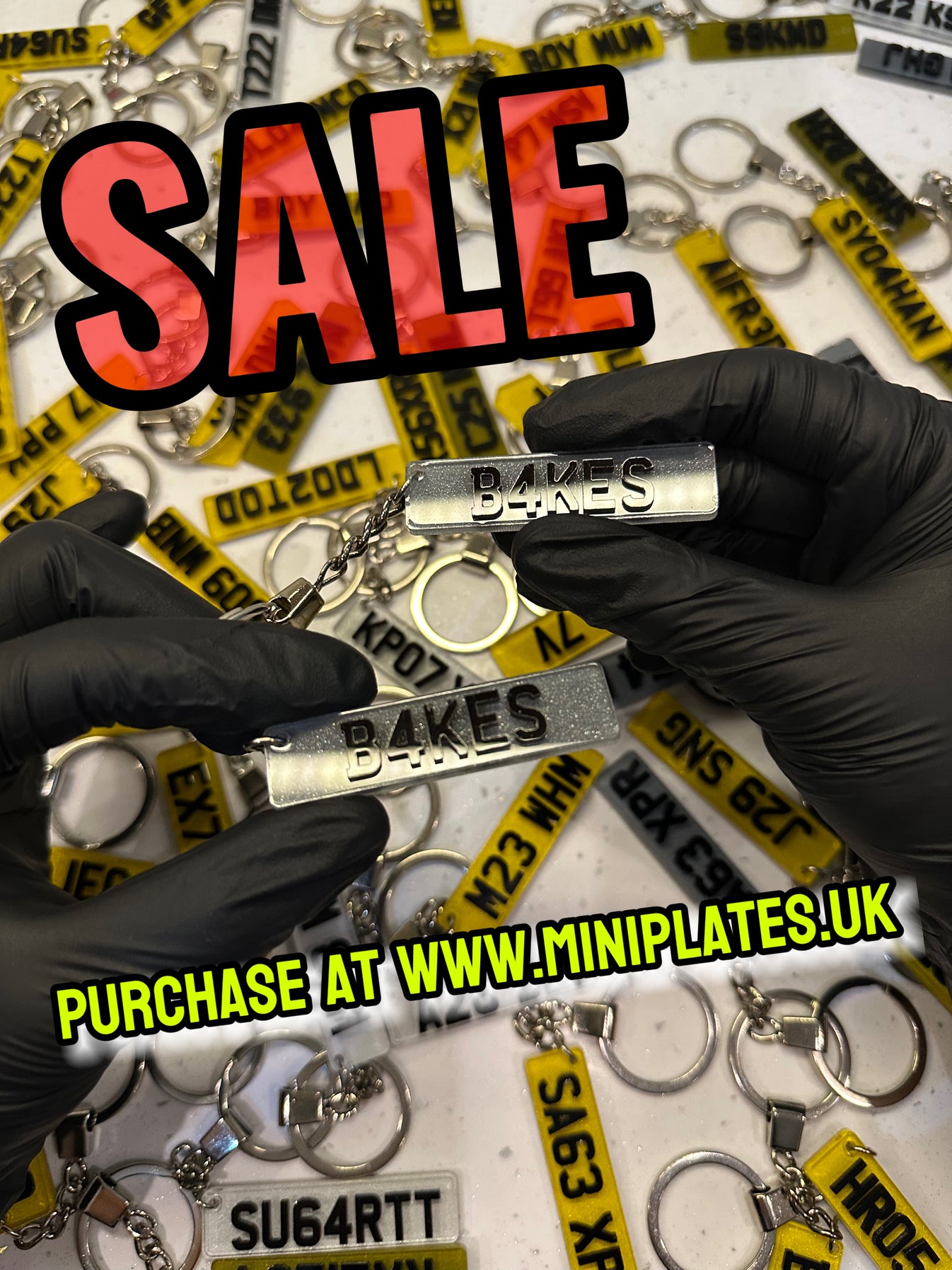 Mini Plates UK | Personalised Number Plate Keyring / Keychains